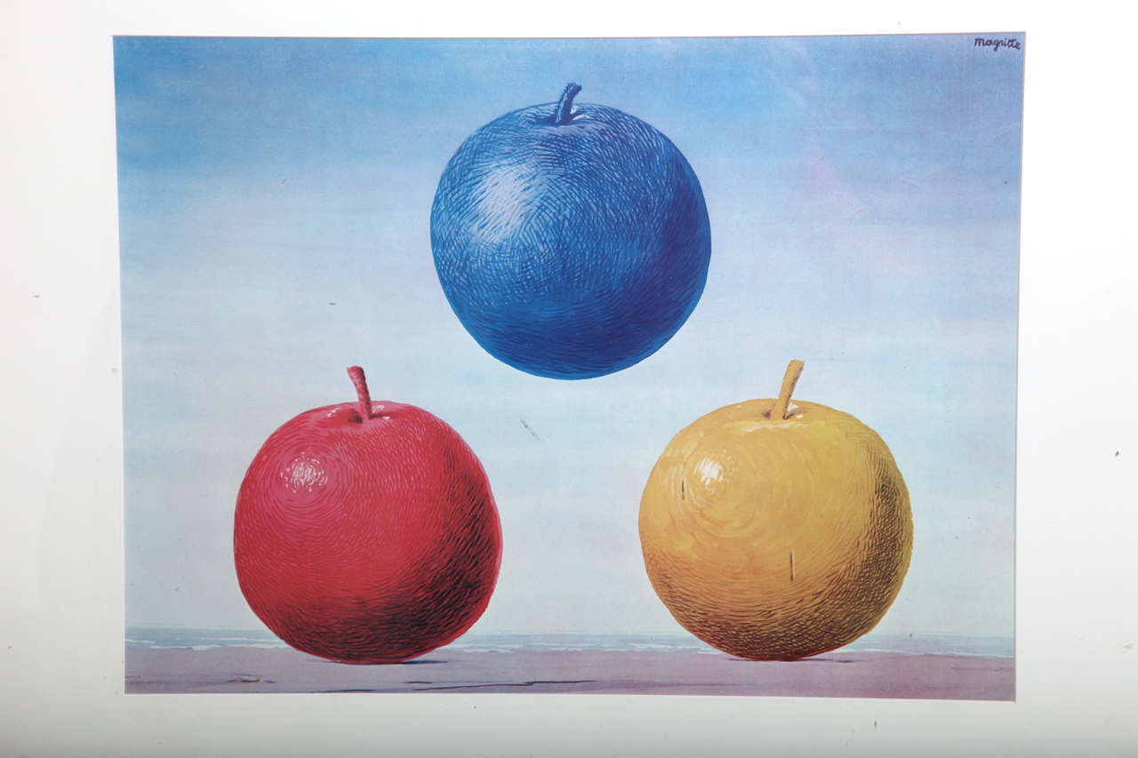 1970's Framed print of Apples by Rene Magritte For Sale at 1stDibs