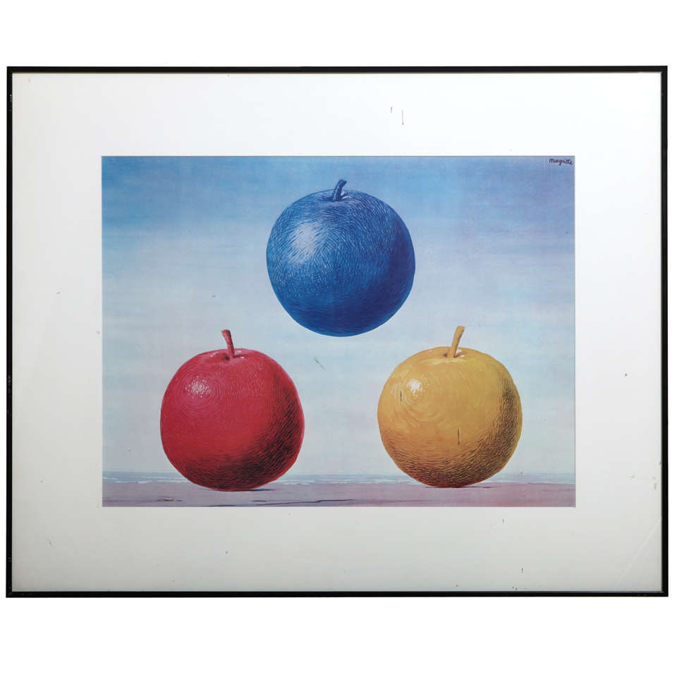 1970's Framed print of Apples by Rene Magritte For Sale at 1stDibs