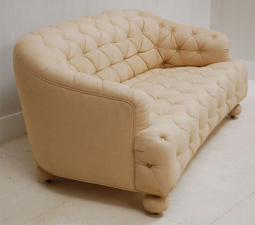 A Button Tufted and Quilted Sofa at 1stDibs