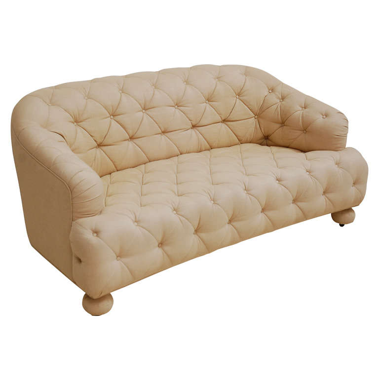 A Button Tufted and Quilted Sofa at 1stDibs