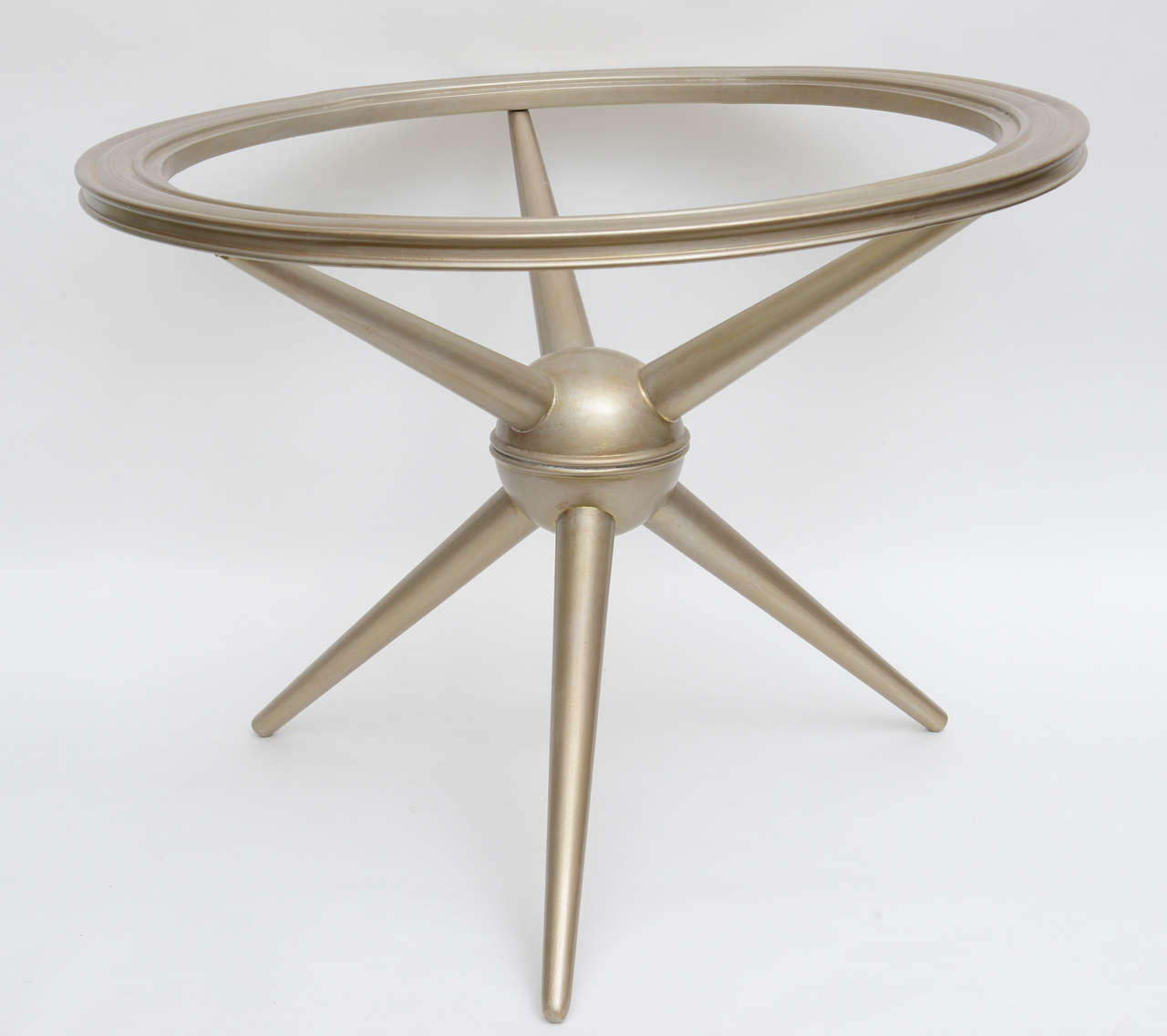 Italian Space Age Mid-Century Modern Sputnik Wood Glass Side Table For ...