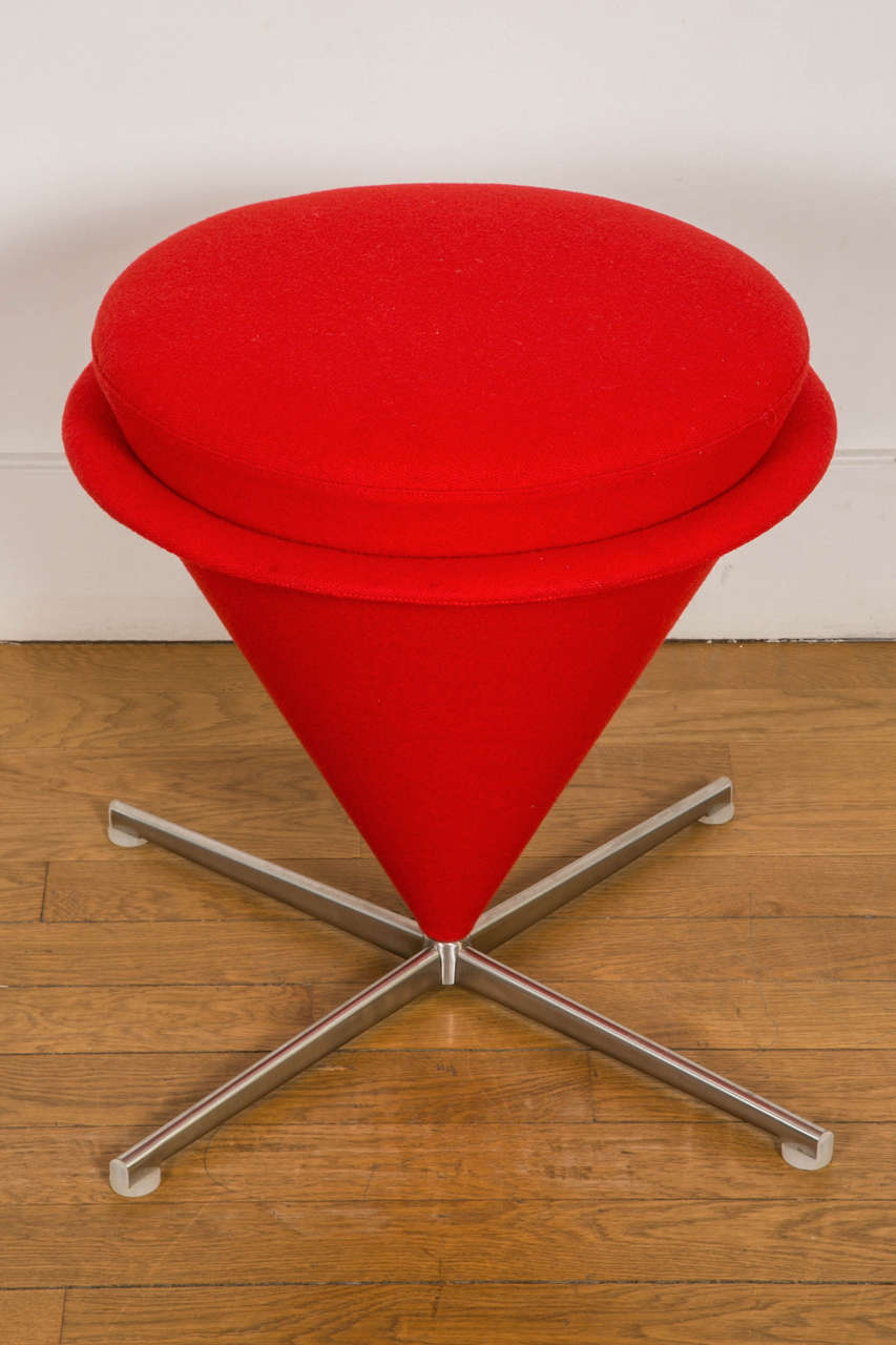 Pair of “K3 Cone (Foot) Stools,” by Verner Panton, Model from 1958-1959 ...