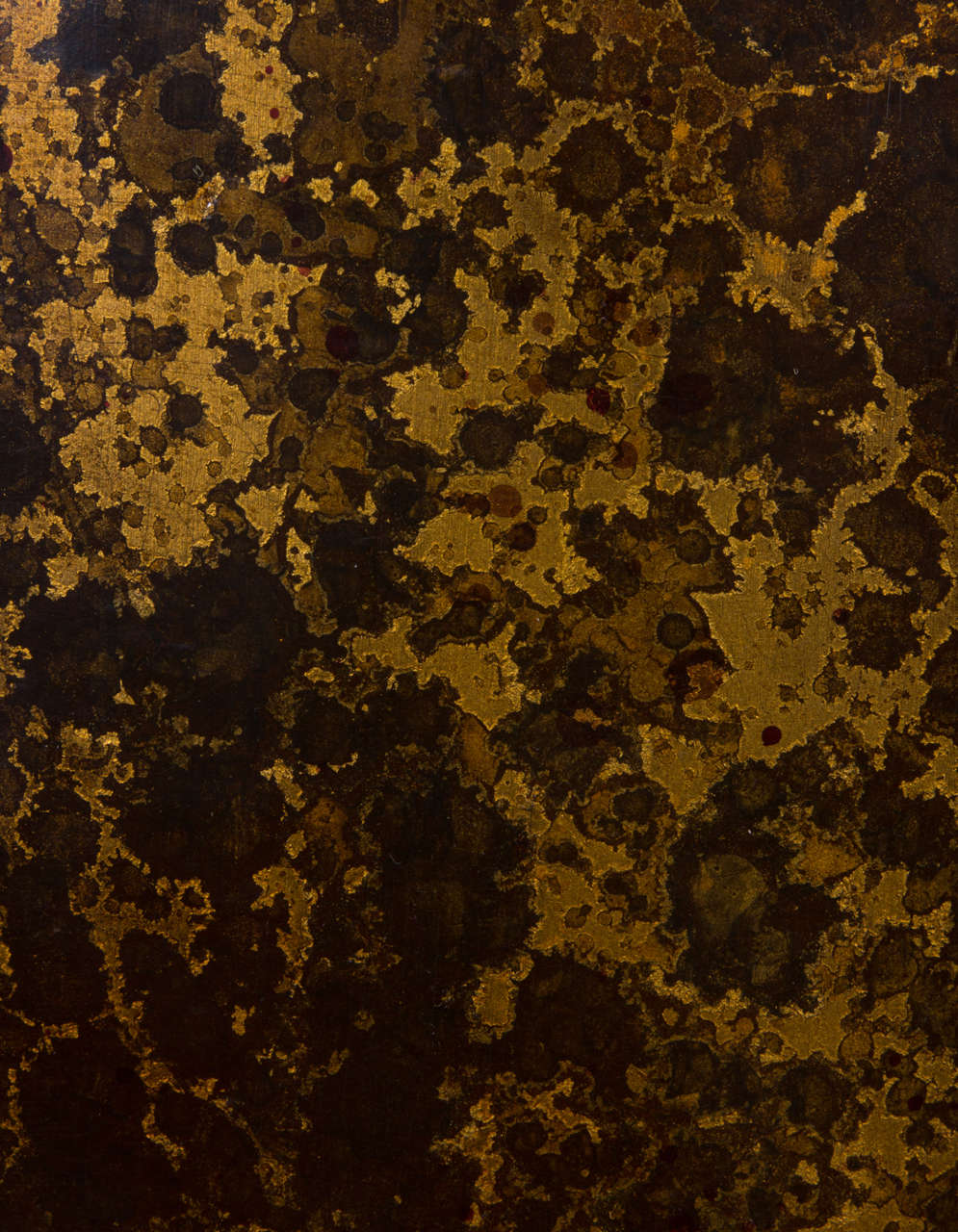 Pair of Wooden Lamps with Tortoiseshell Oil Drop Finish and Solid Brass ...