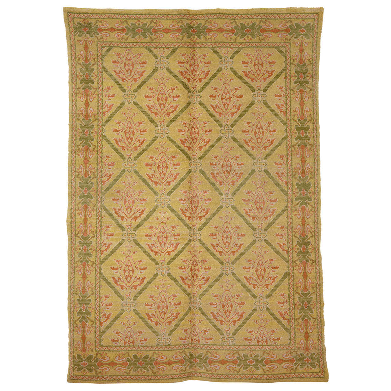 Vintage Spanish Cuenca Rug with Renaissance Wreath Pattern For Sale at ...