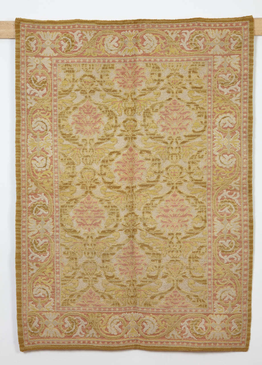 Vintage Spanish Cuenca Rug with Renaissance Palmette Design For Sale at ...