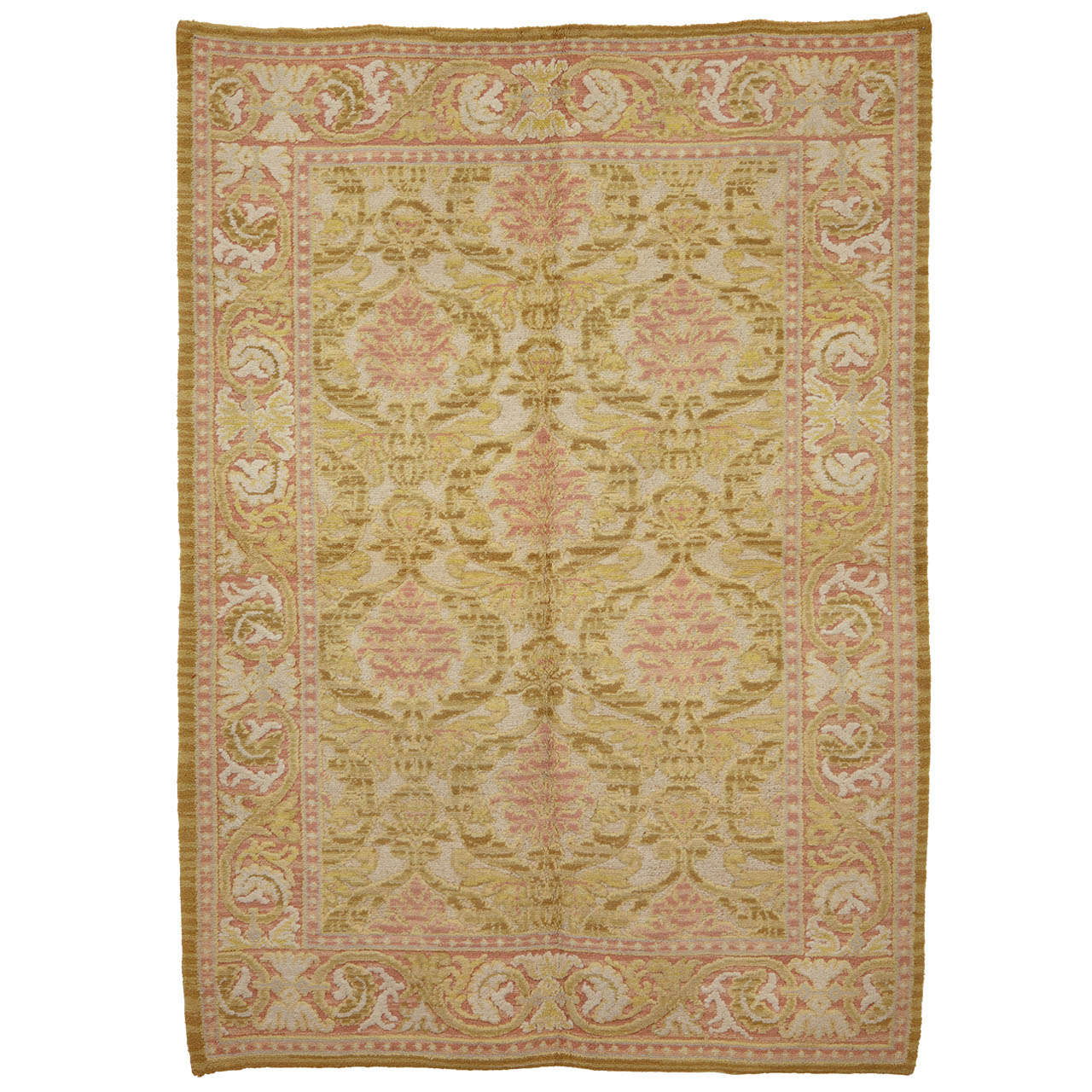 Vintage Spanish Cuenca Rug with Renaissance Palmette Design For Sale at ...