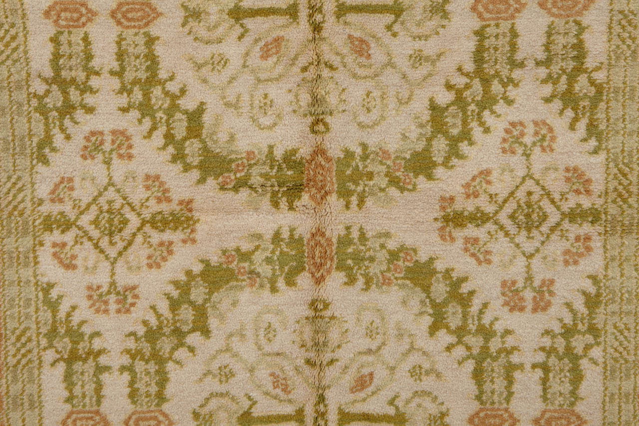 Vintage Spanish Cuenca Rug with Renaissance Wreath Pattern For Sale at ...