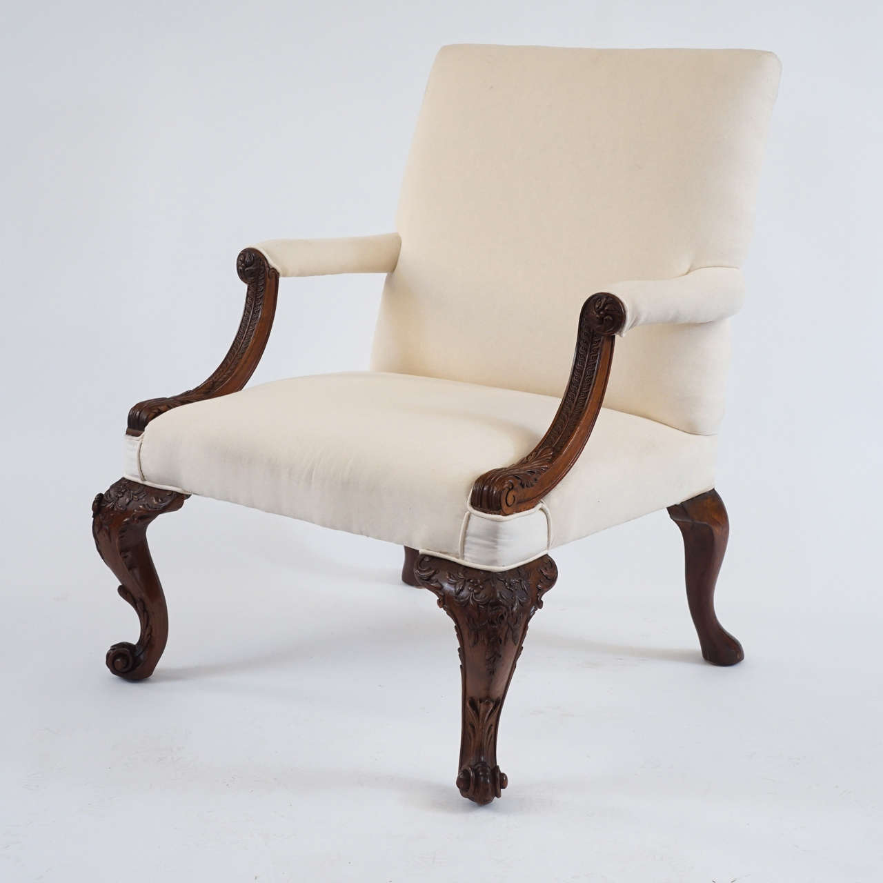 Pair of George II Style Gainsborough Library Chairs by Henry Samuel ...