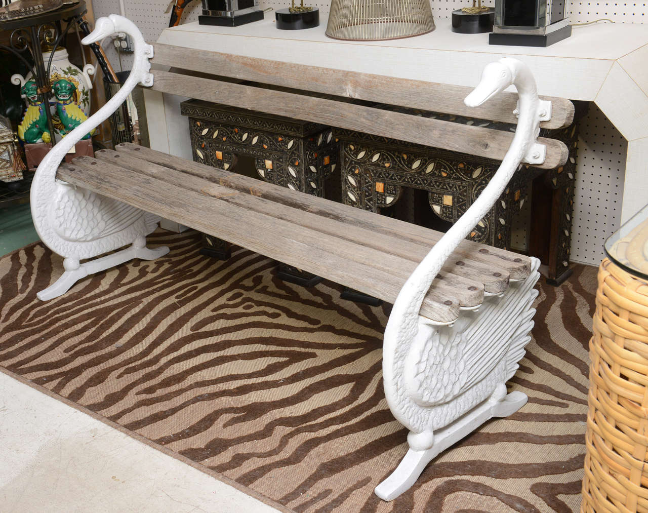 Cast Iron Swan Park Bench at 1stDibs | cast iron swan bench, swan ...