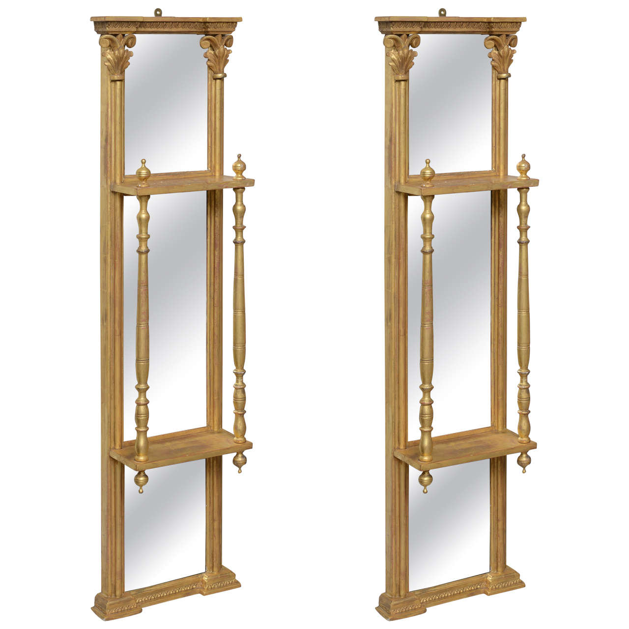 Pair of Gilded Neoclassical Mirrored Whatnots at 1stDibs | whatnots for ...