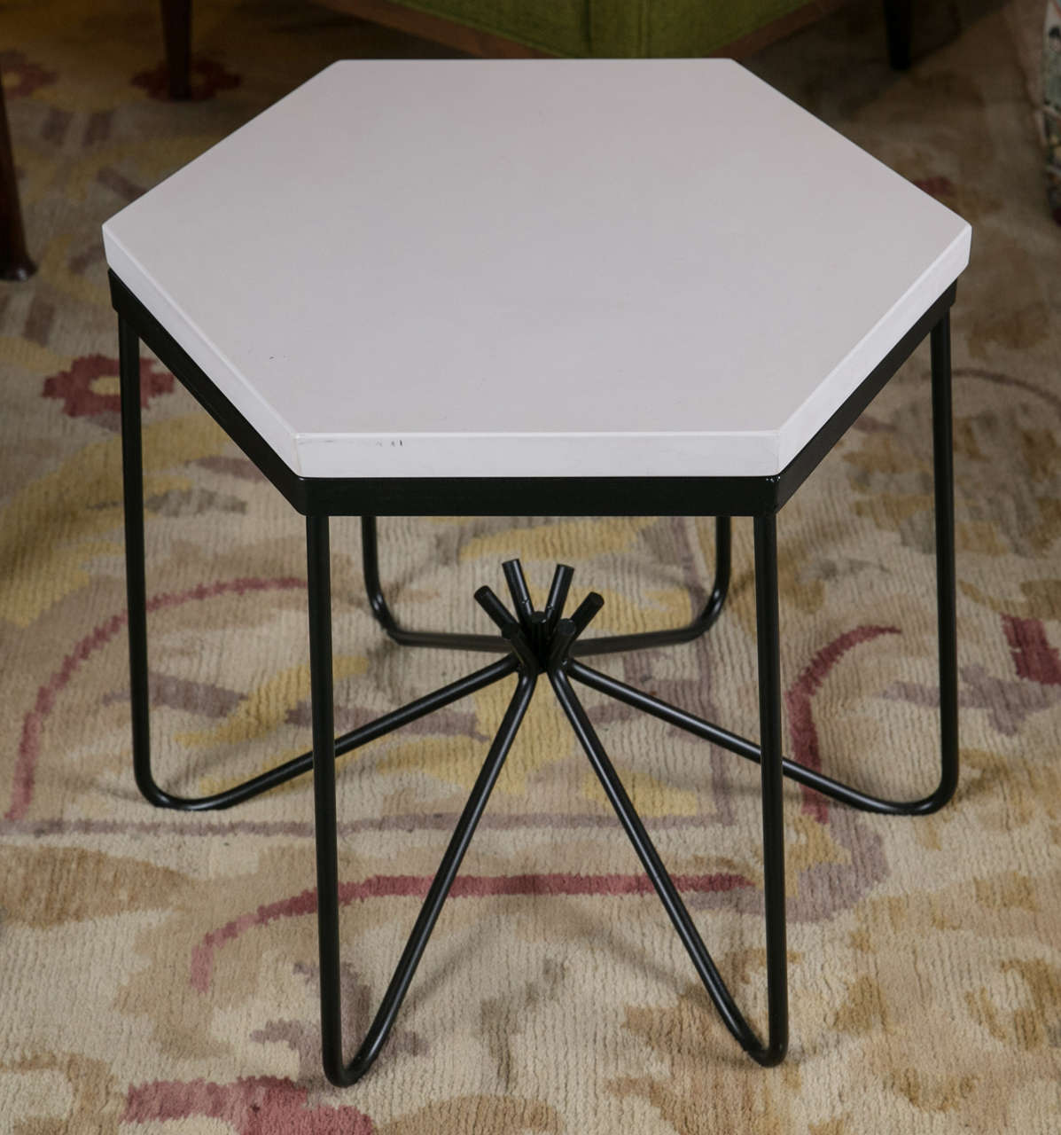 Pair of Mid-Century Hexagonal Side Tables For Sale at 1stDibs