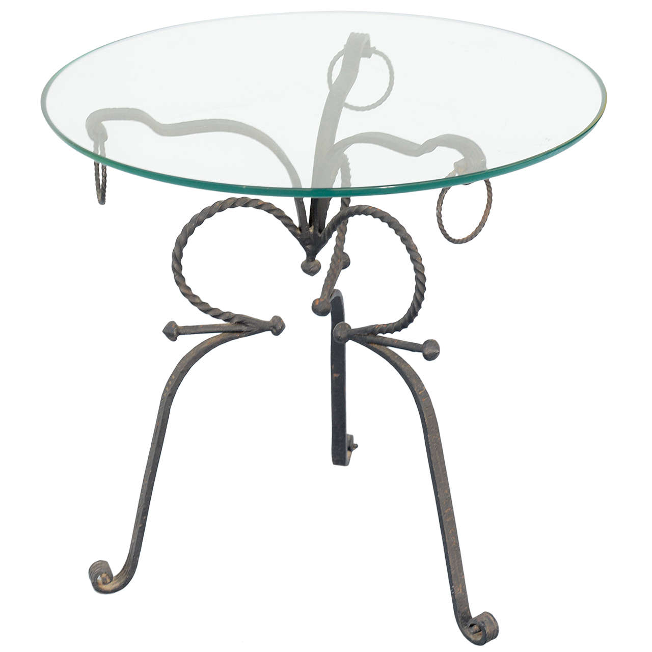 Industrial Wrought Iron, Polished Steel Scissor Table at 1stDibs