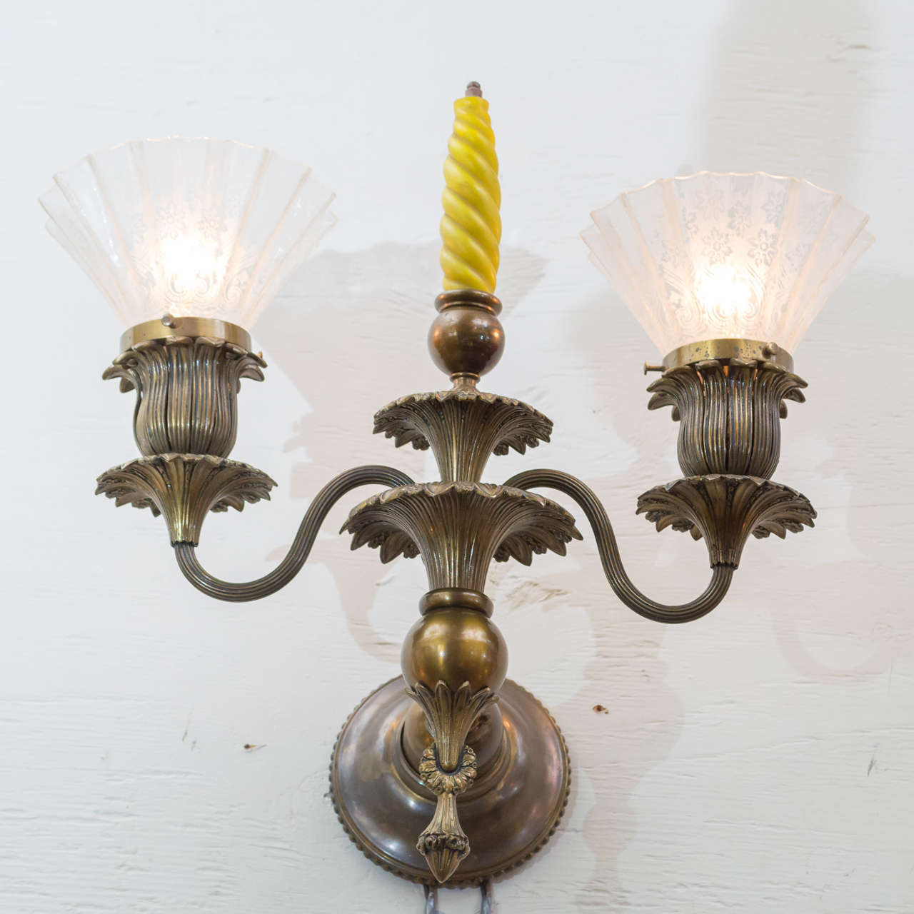 Pair of Late Victorian Three-Arm Sconces at 1stDibs