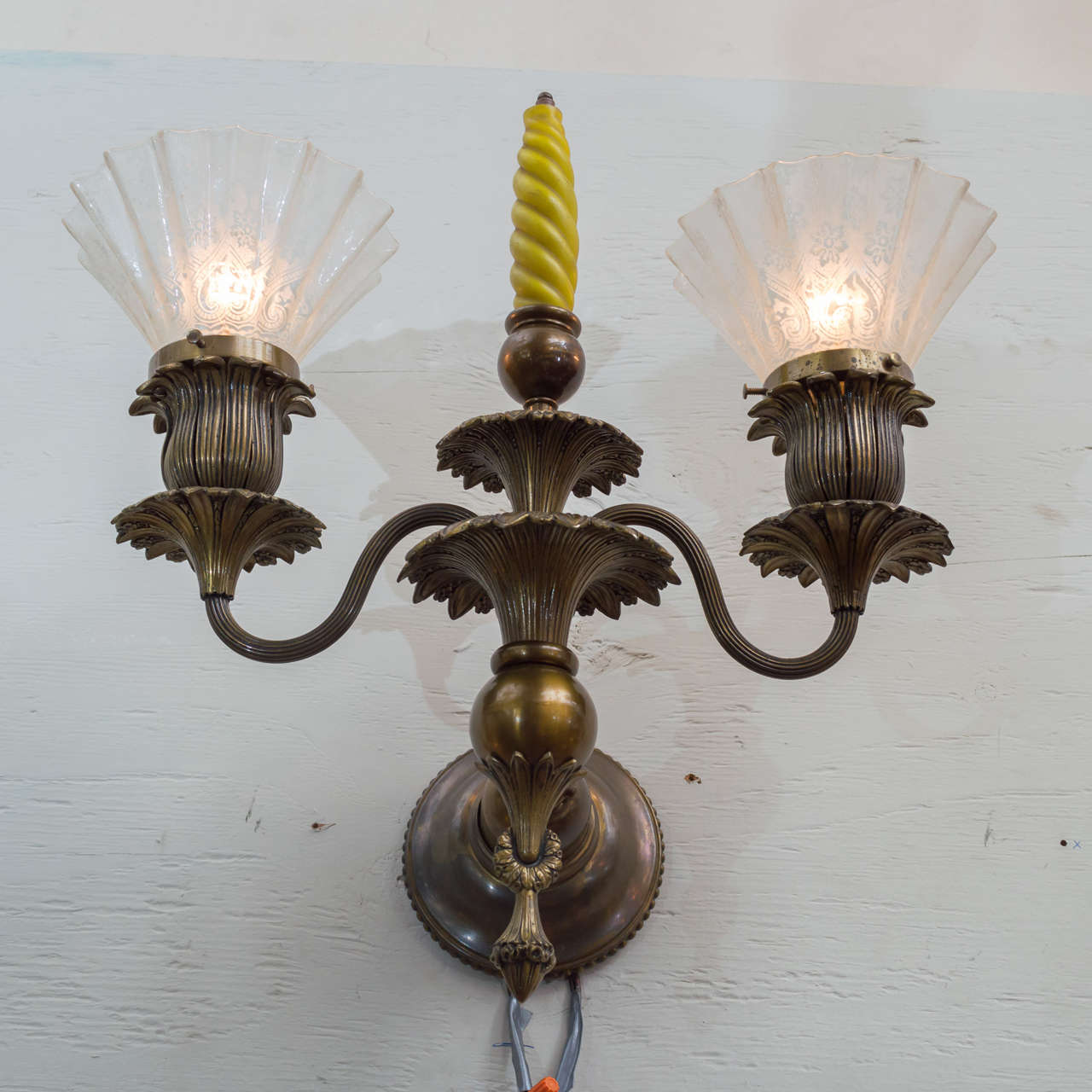 Pair of Late Victorian Three-Arm Sconces at 1stDibs