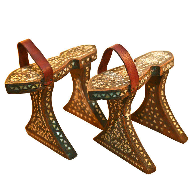 18th Century Syrian shoes in Mother-of-pearl at 1stDibs