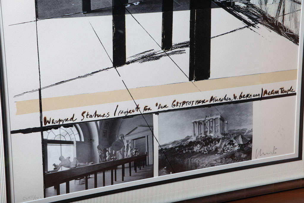 Christo "Wrapped Statues" Silkscreen/Photo-Collage, circa 1988 at 1stDibs