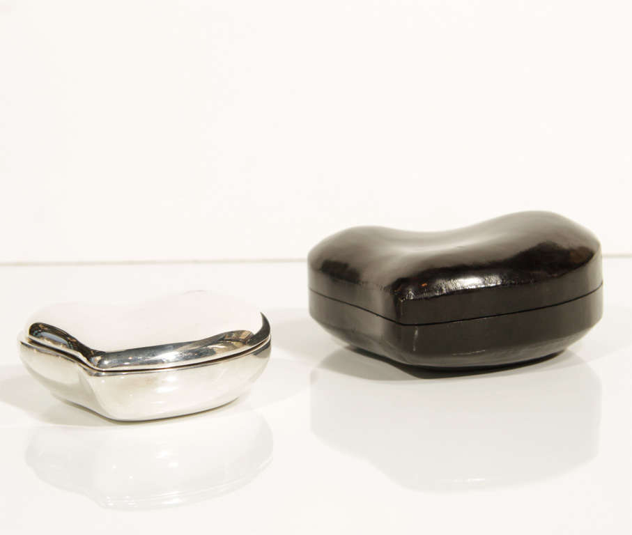 Elsa Peretti, Tiffany and Co. Sterling, Leather Heart Shaped Boxes For ...