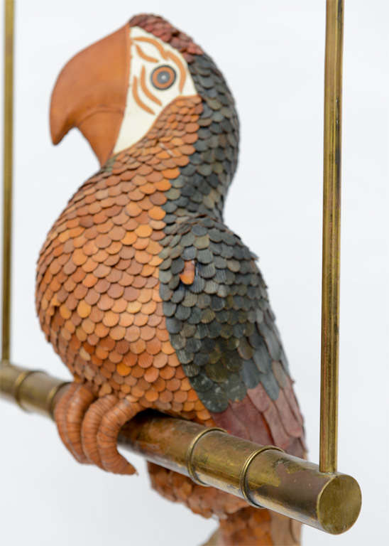 Vintage Leather Parrot by Federico Mexico For Sale at 1stDibs | leather ...