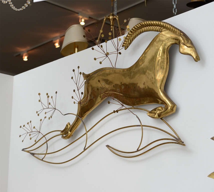 C. Jere Signed Gazelle Wall Sculpture at 1stDibs