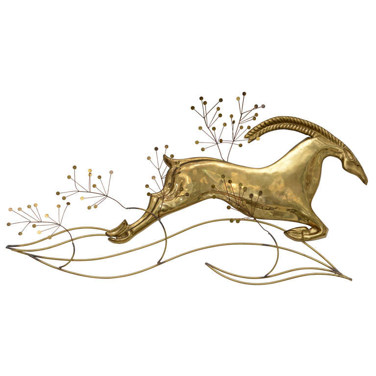 C. Jere Signed Gazelle Wall Sculpture at 1stDibs