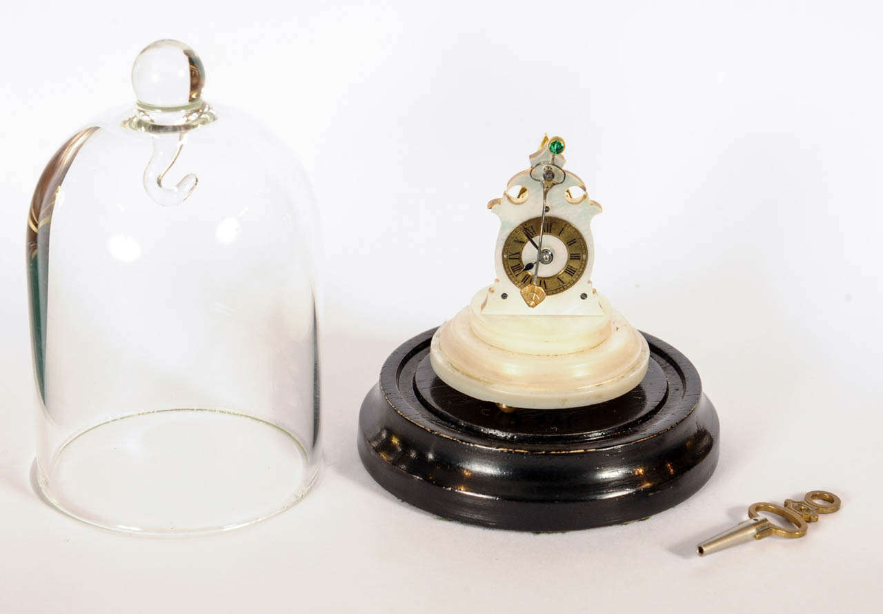 A Rare Austrian Timepiece Miniature Mother-of-Pearl Zappler Clock circa ...