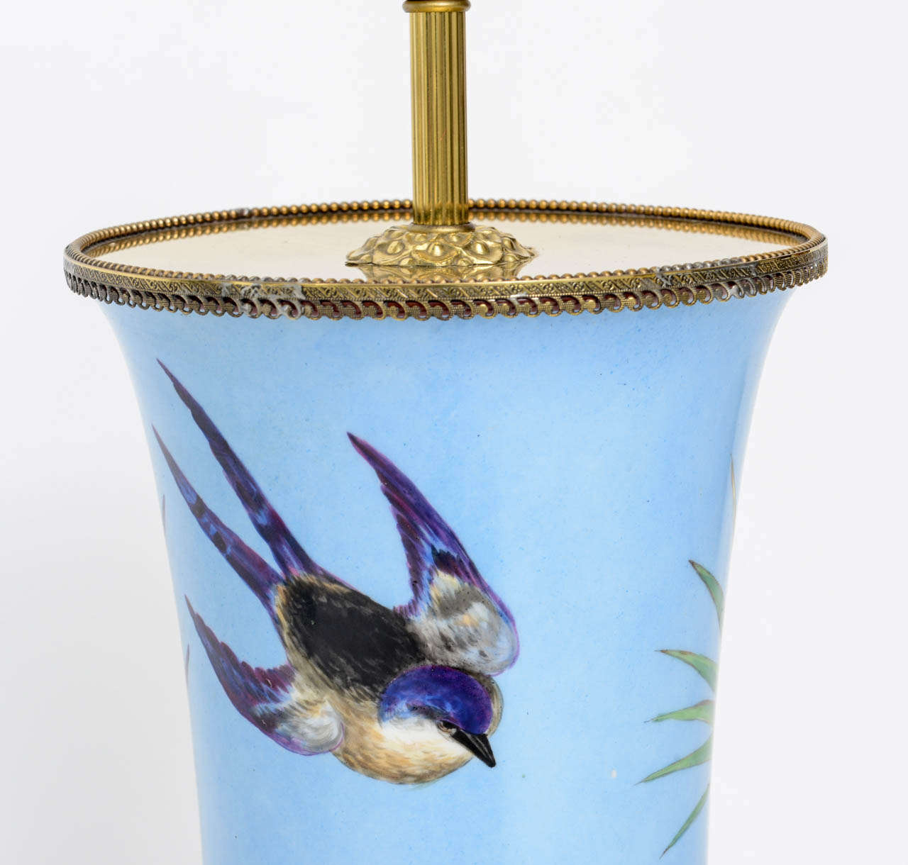 Pair of Ceramic Lamps with Bird Motif at 1stDibs