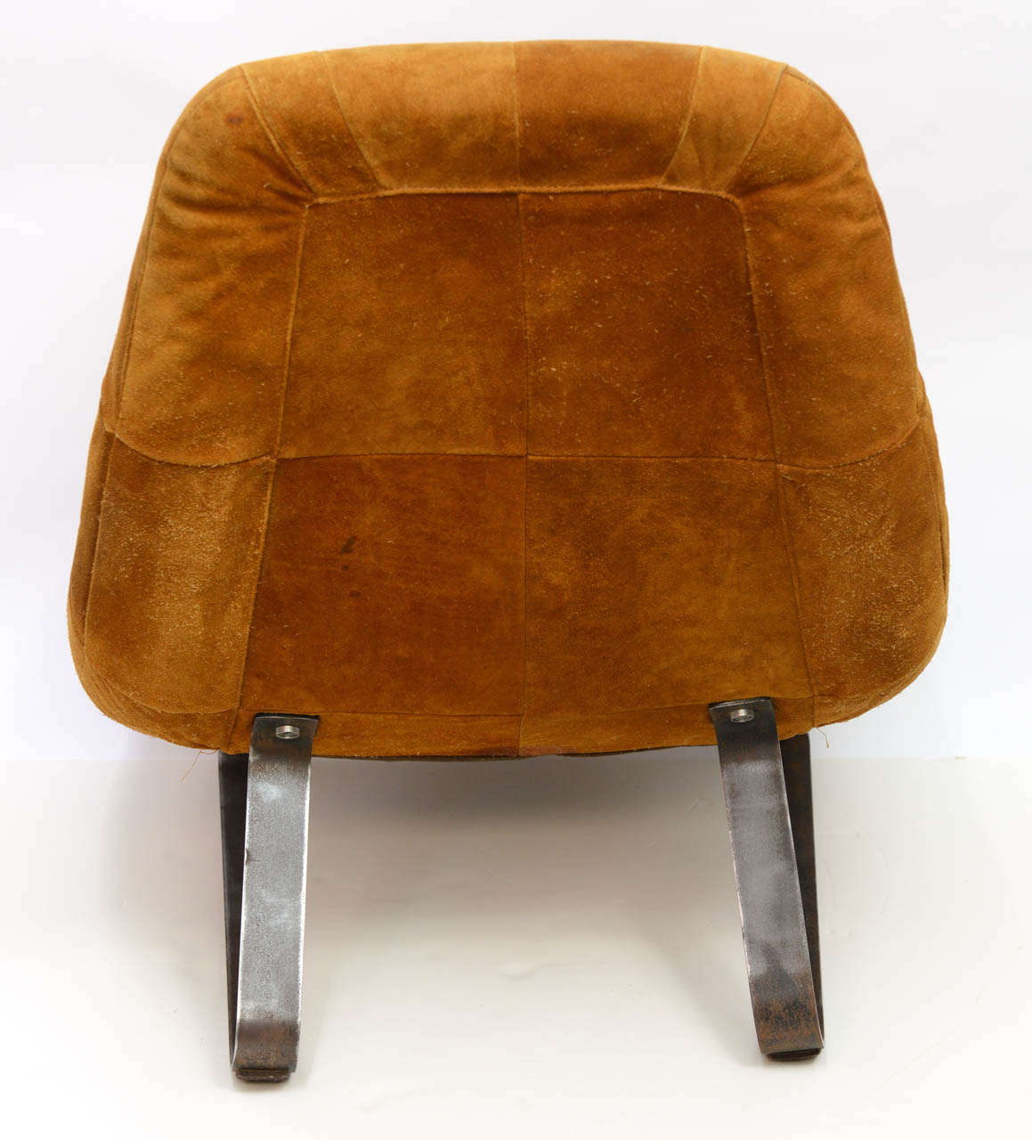 1970s Suede Scoop Lounge Chair at 1stDibs