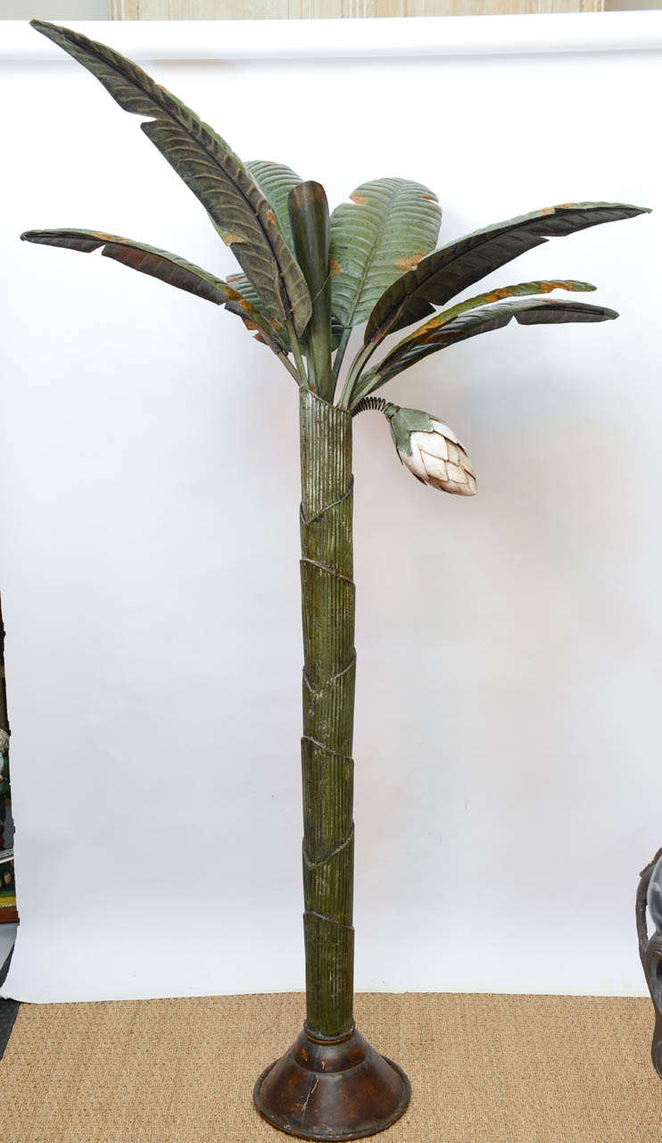 Painted Tole Freestanding Palm Tree Sculpture at 1stDibs | palm tree ...