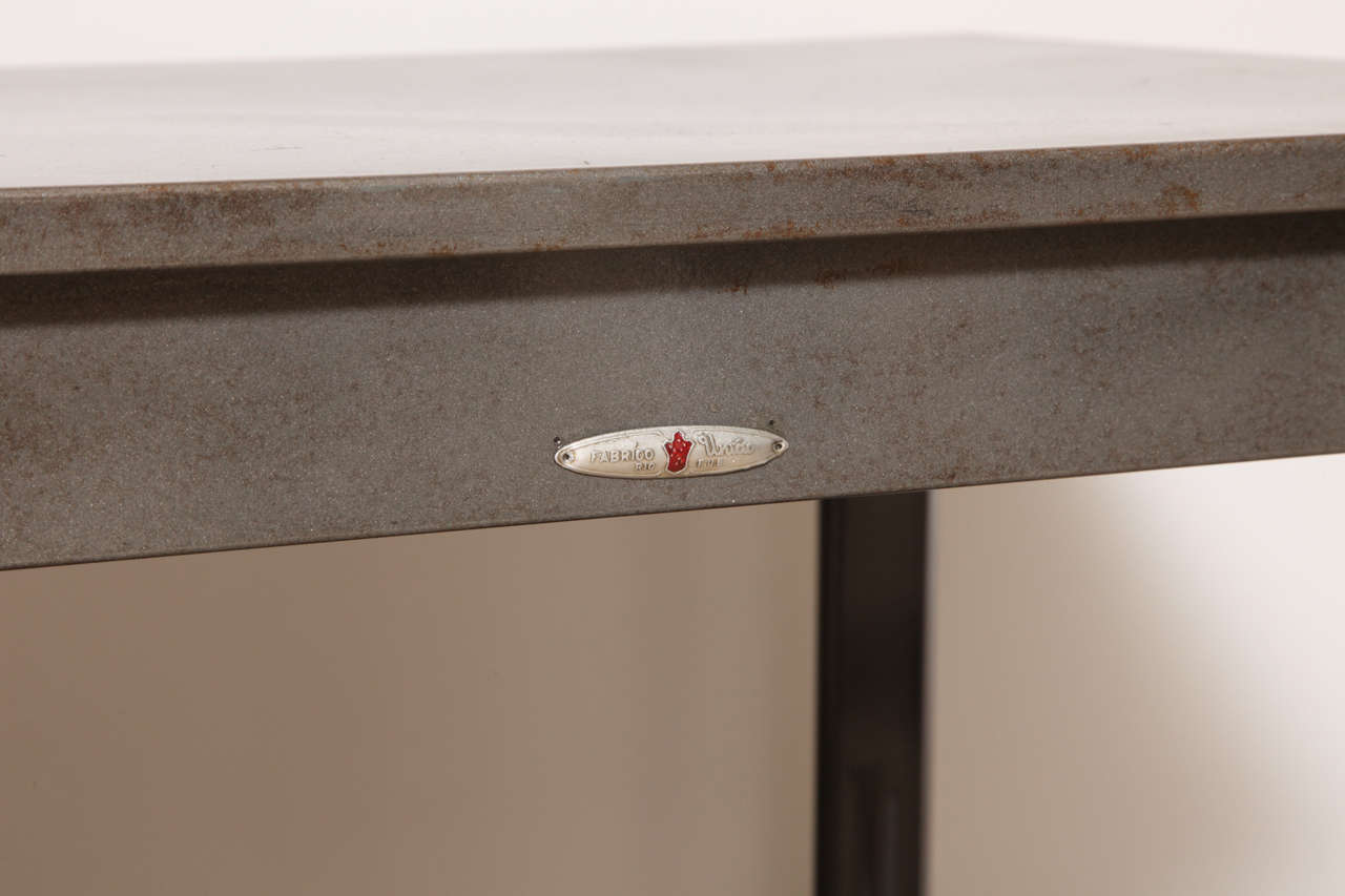 Industrial Steel Table at 1stDibs