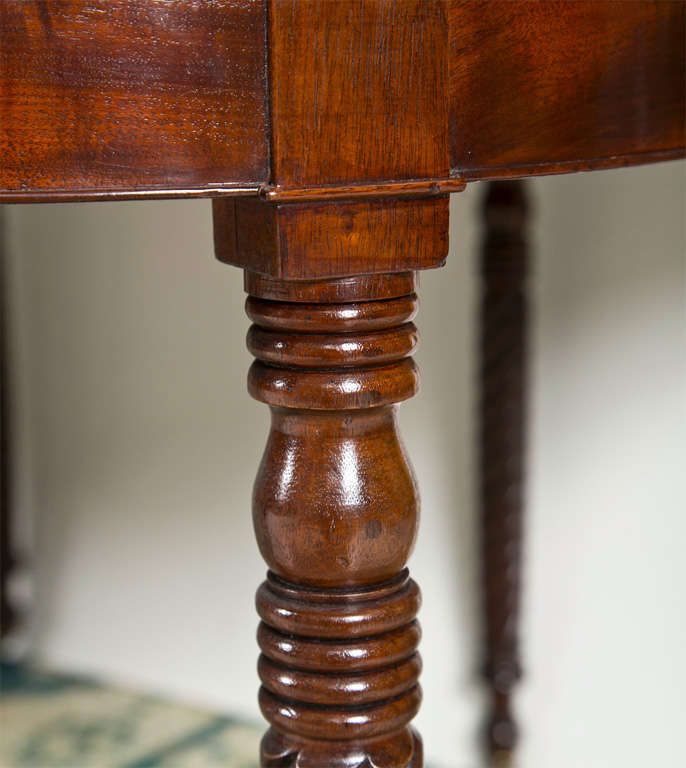 19th c Sheraton Mahogany Spiral Turned Leg Dining Table at 1stDibs
