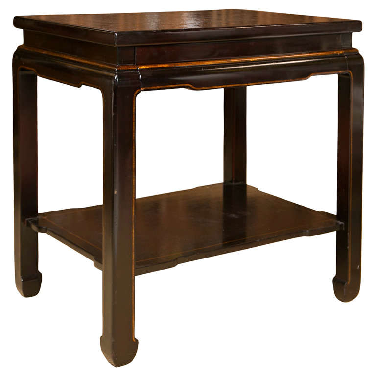 Lacquered Chinese Side Table with Drawer at 1stDibs