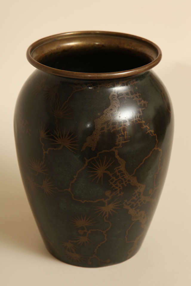 German Art Deco Dinanderie Vase by WMF (Wurttembergische ...