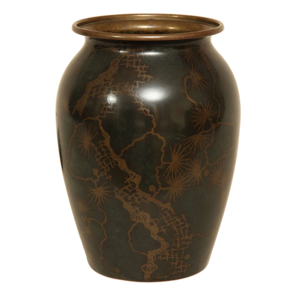 German Art Deco Dinanderie Vase by WMF (Wurttembergische ...