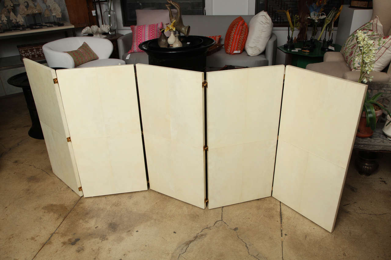 Parchment Panel Screen at 1stdibs