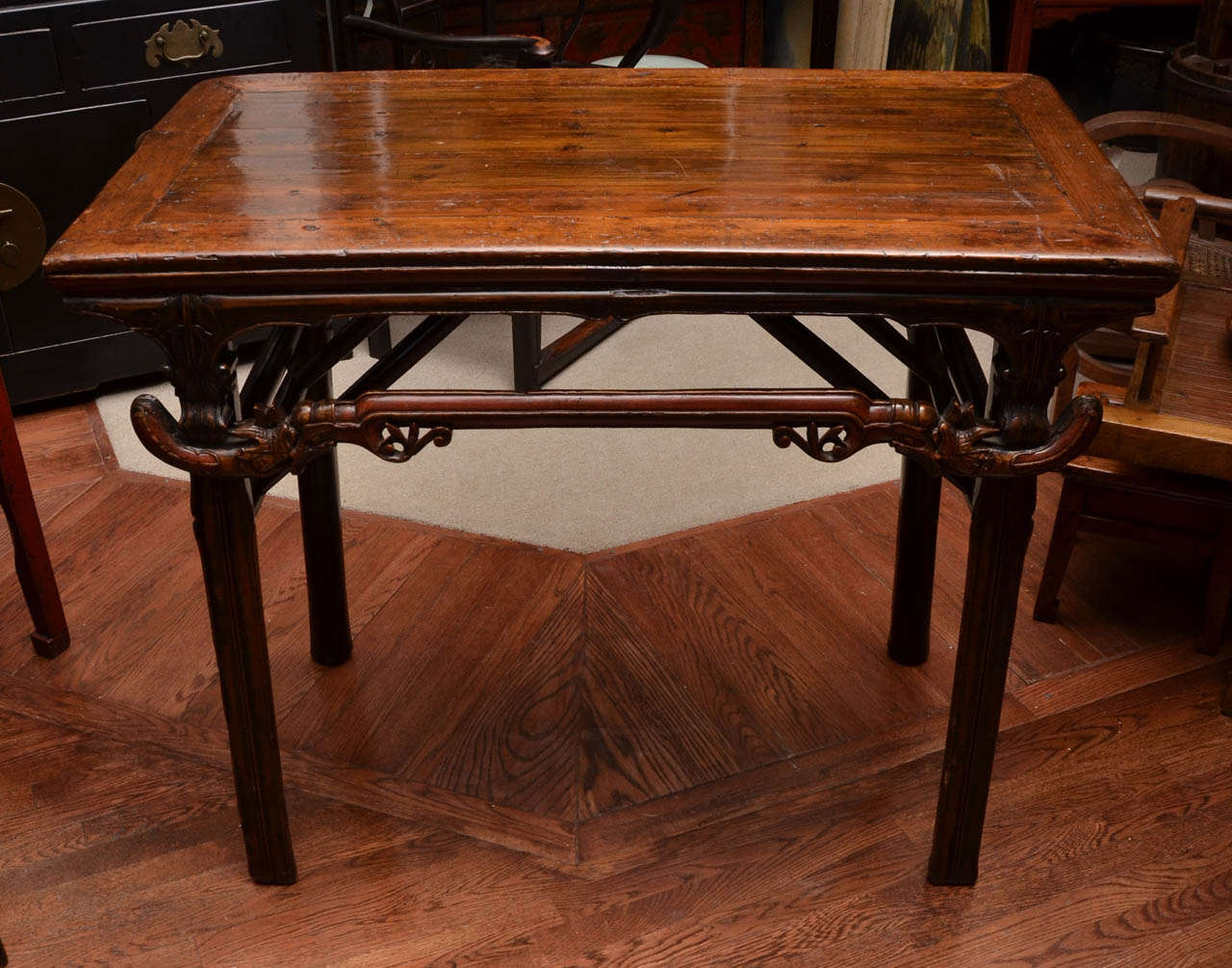 Mid-19th Century Q'ing Dynasty Collapsable Side Table with Weaponry ...