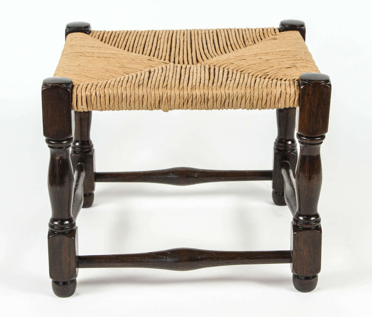 Wood and Rush Footstool at 1stDibs