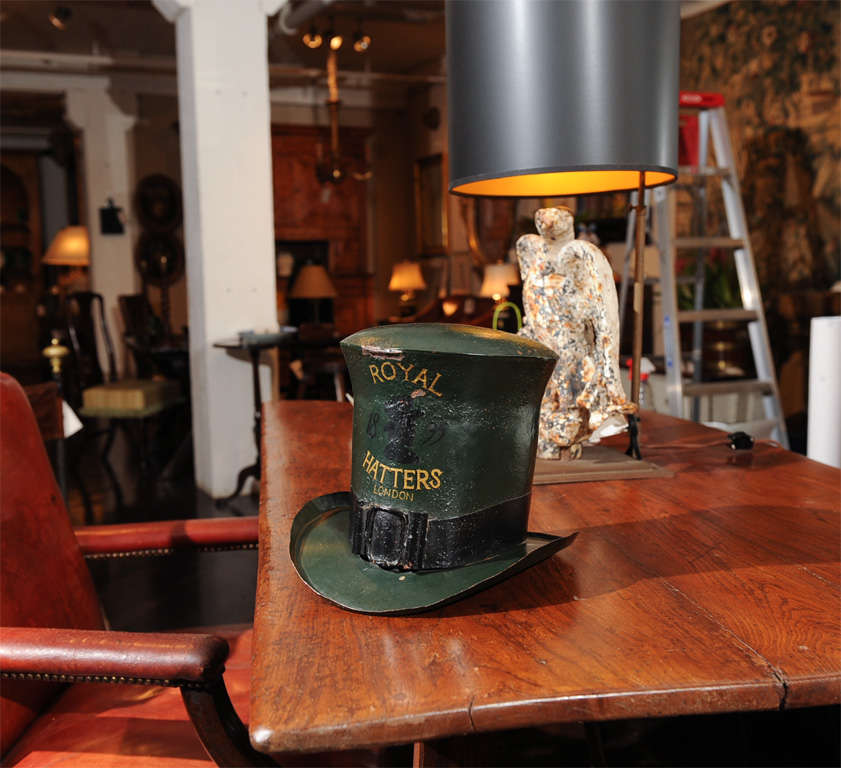 Green and Black Tole Painted Top Hat at 1stDibs