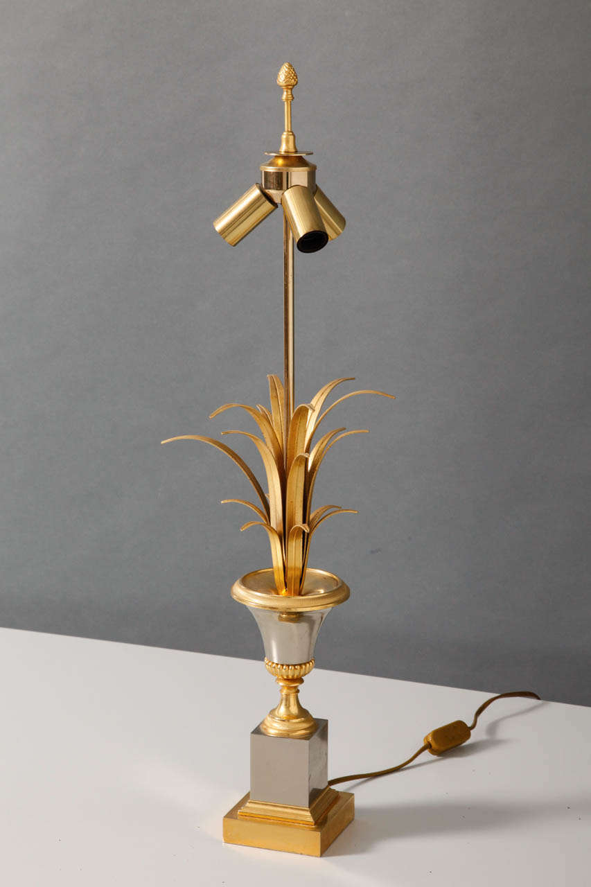 Maison Charles Palm Three Table Lamp, 1970s For Sale at 1stDibs