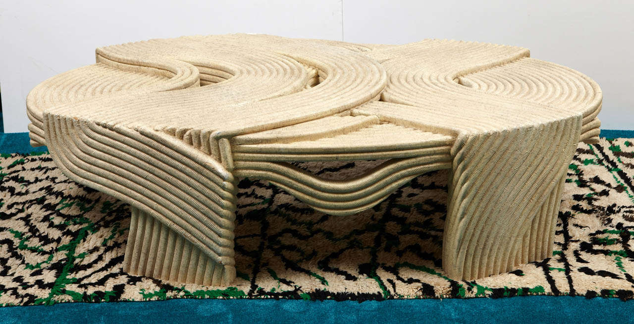 1970's "Rope" Coffee Table at 1stDibs | rope table, table rope, table ...