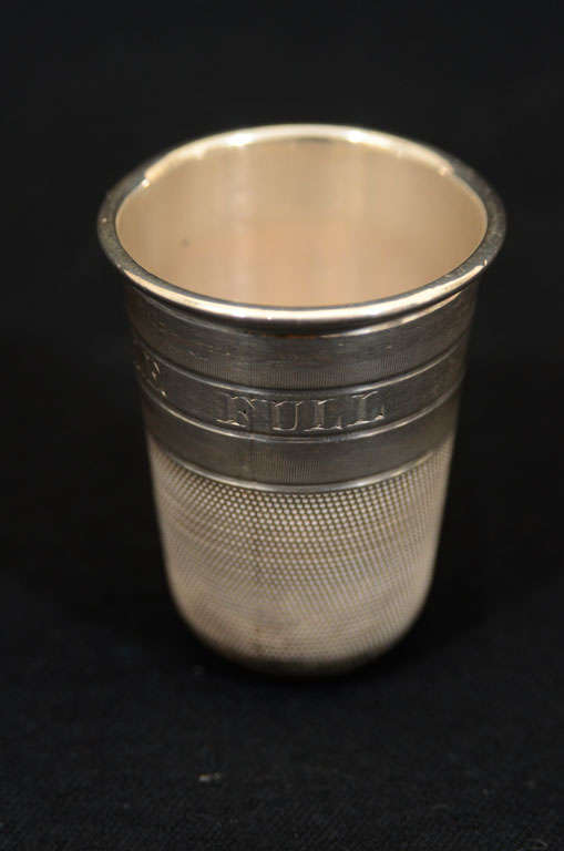 English Sterling Silver "Just A Thimble Full" Shot Cup at 1stDibs
