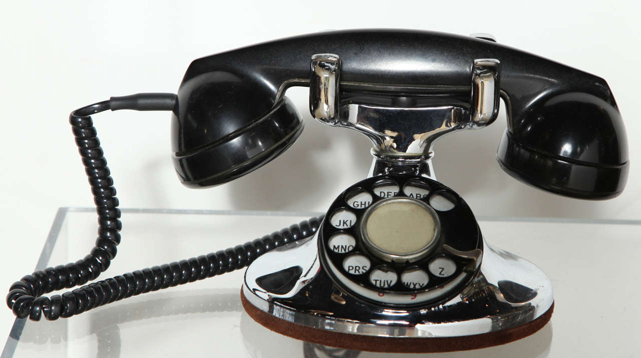 1930s Nickel Plate Rotary Telephone With Porcelain Dial For Sale At 1stdibs