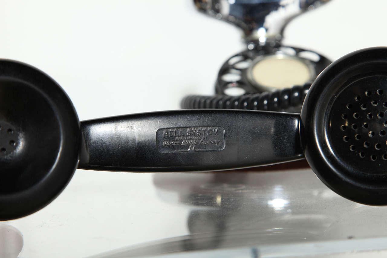 1930s Nickel Plate Rotary Telephone with Porcelain Dial For Sale at 1stDibs