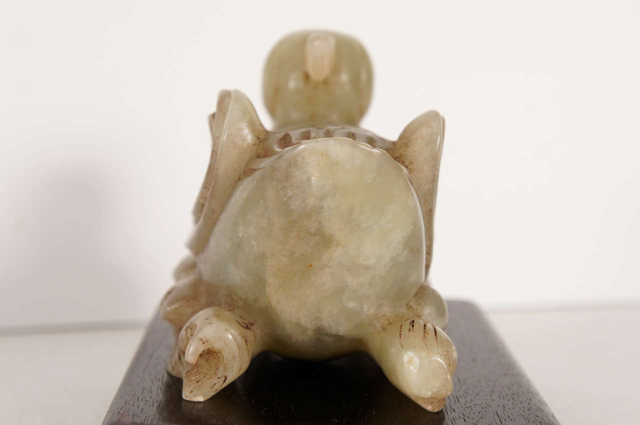 Late 19th/Early 20th Century Carved Jade Mythical Bird Carving For Sale ...