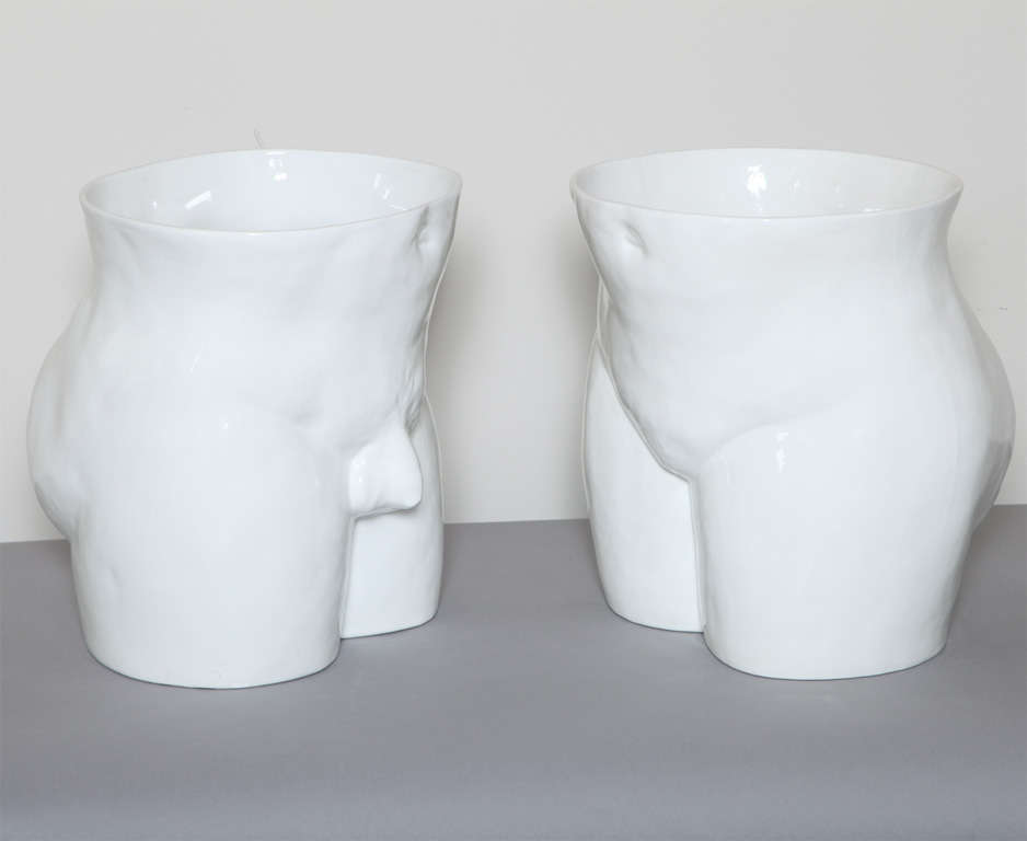 Pair of Italian Pottery Torso Planters For Sale at 1stDibs | male torso ...