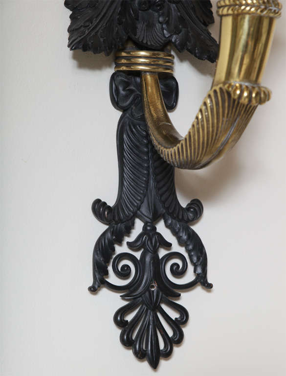 Unusual Pair of Bronze and Brass Sconces by E F Caldwell For Sale at ...