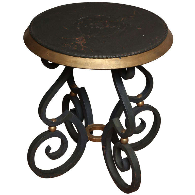 Gueridon Table With Scroll Legs For Sale at 1stDibs