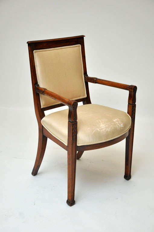 Pair of Empire Mahogany Consulate Chairs, France, 1800 For Sale at 1stDibs