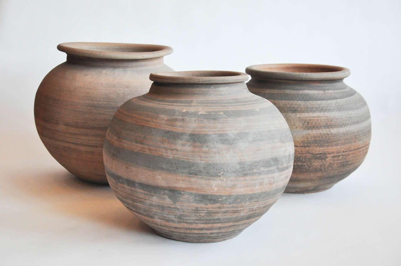 Pair of Handmade Early 20th Century Cantonese Ceramic Pots at 1stDibs