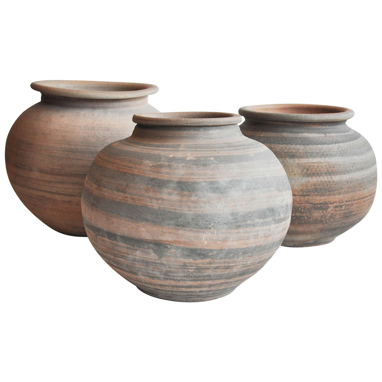 Pair of Handmade Early 20th Century Cantonese Ceramic Pots at 1stDibs