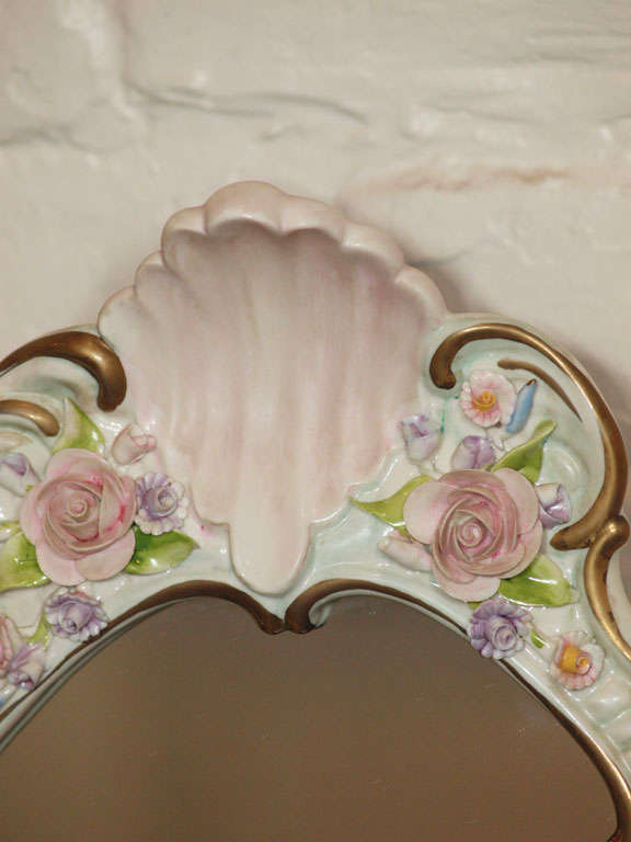 A Capodimonte Porcelain Vanity Mirror in the Rococo Style For Sale at ...